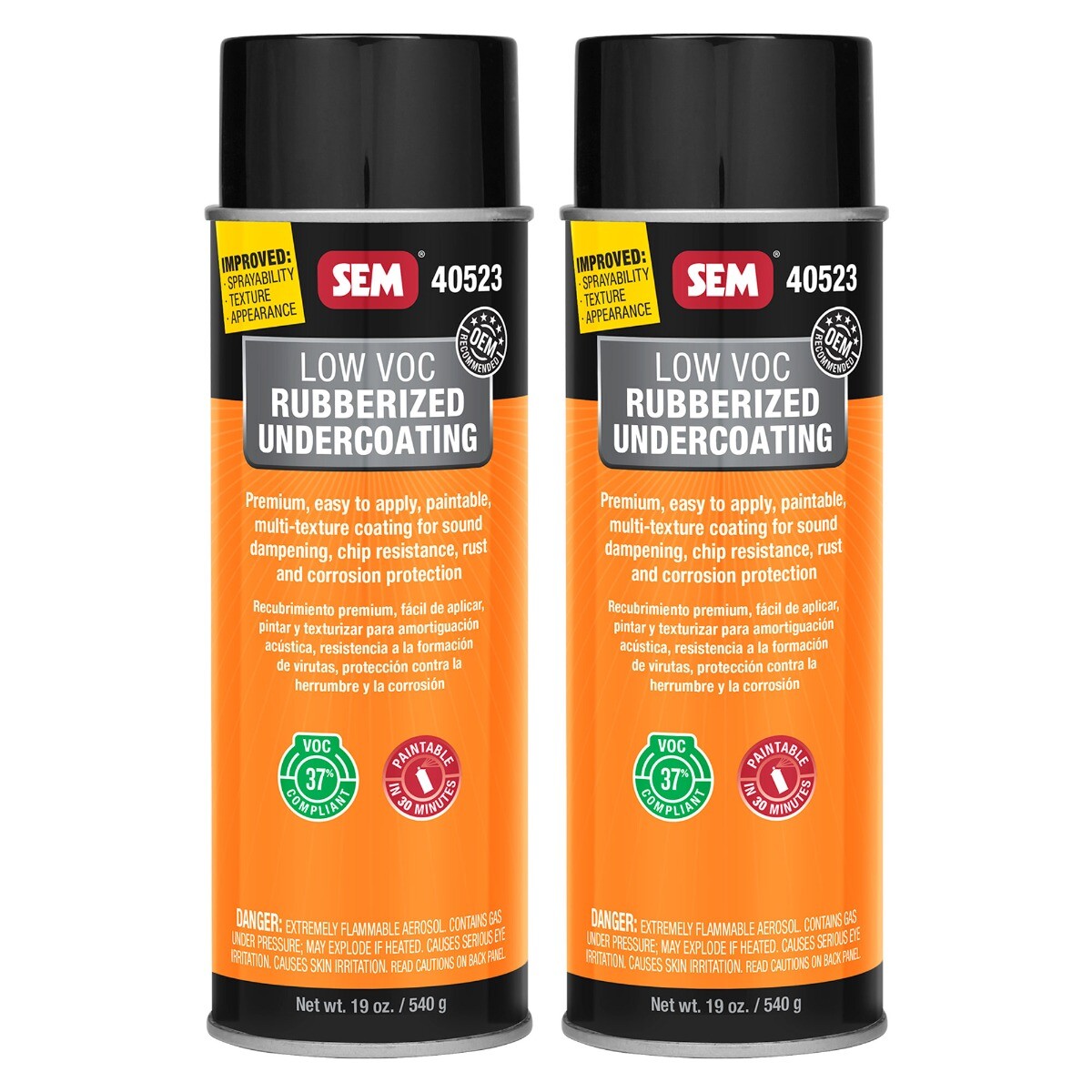 SEM 40523 Low VOC Rubberized Undercoating Textured Spray Coat 19 oz (2 ...