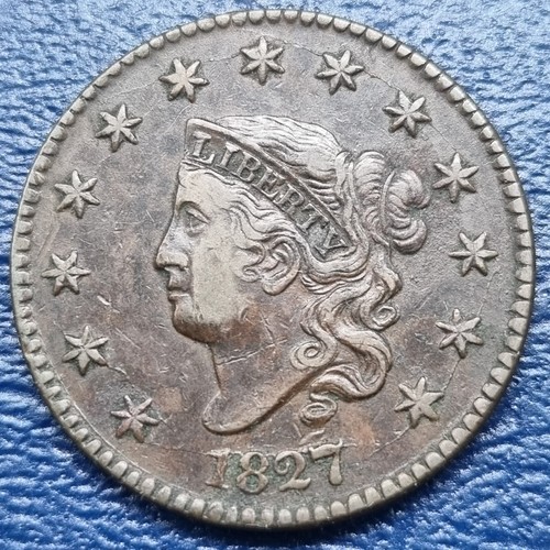 1827 Coronet Head Large Cent 1c Copper Coin Higher Grade XF + Details ...