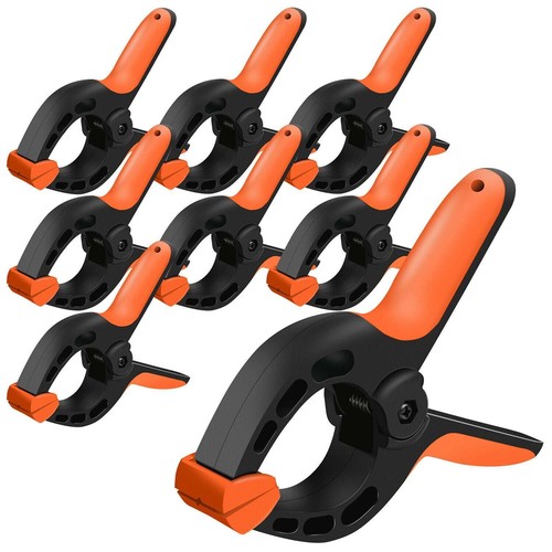 HORUSDY 8Pc Spring Clamp Set Quick Grip Plastic Non-Slip Nylon Clips ...