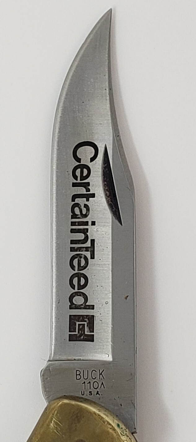 Buck 110A Folder Knife USA Dark Wood Handle CertainTeed | eBay