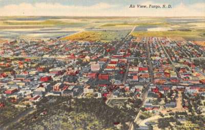 Fargo North Dakota Aerial View Linen Antique Postcard J80806 | eBay