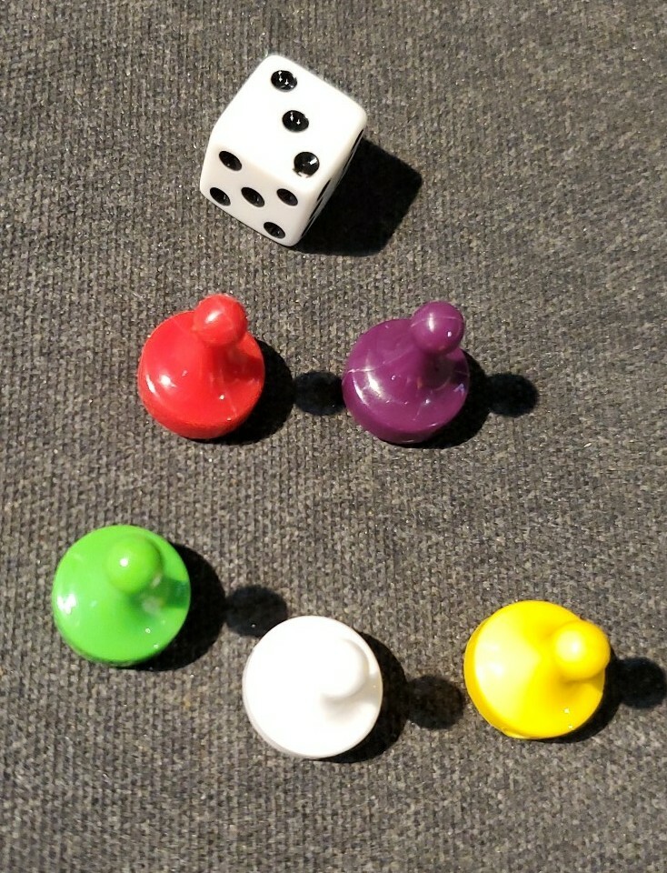 Clue Board Game Character 5 Tokens Replacement Pieces Pawn Movers 1998 ...