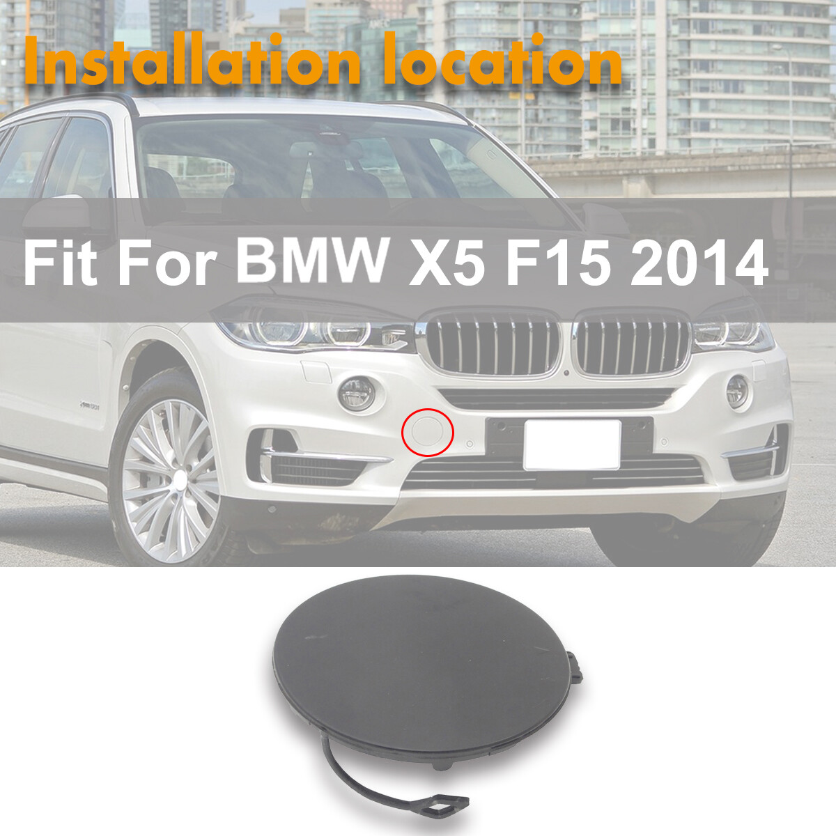 1Pcs FRONT BUMPER TOW HOOK EYE COVER CAP 51117378591 For BMW X5 F15 ...