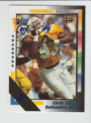 1992 Wild Card 5 Stripe #66 Chris Mims RC, Tennessee Volunteers | eBay