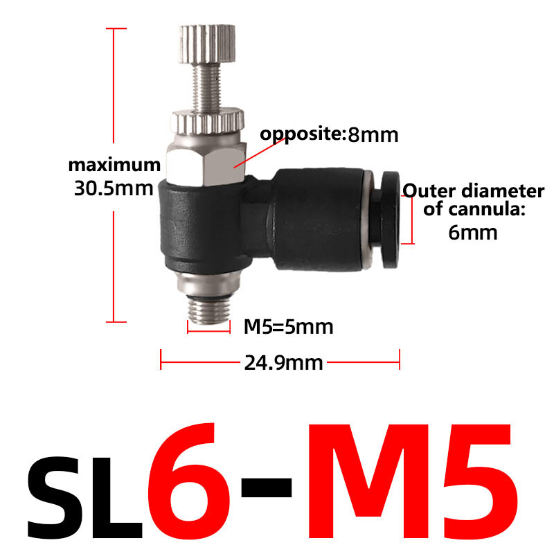 Mini Air Flow Control Valve Pneumatic Throttle Pipe Tube SL Connector ...