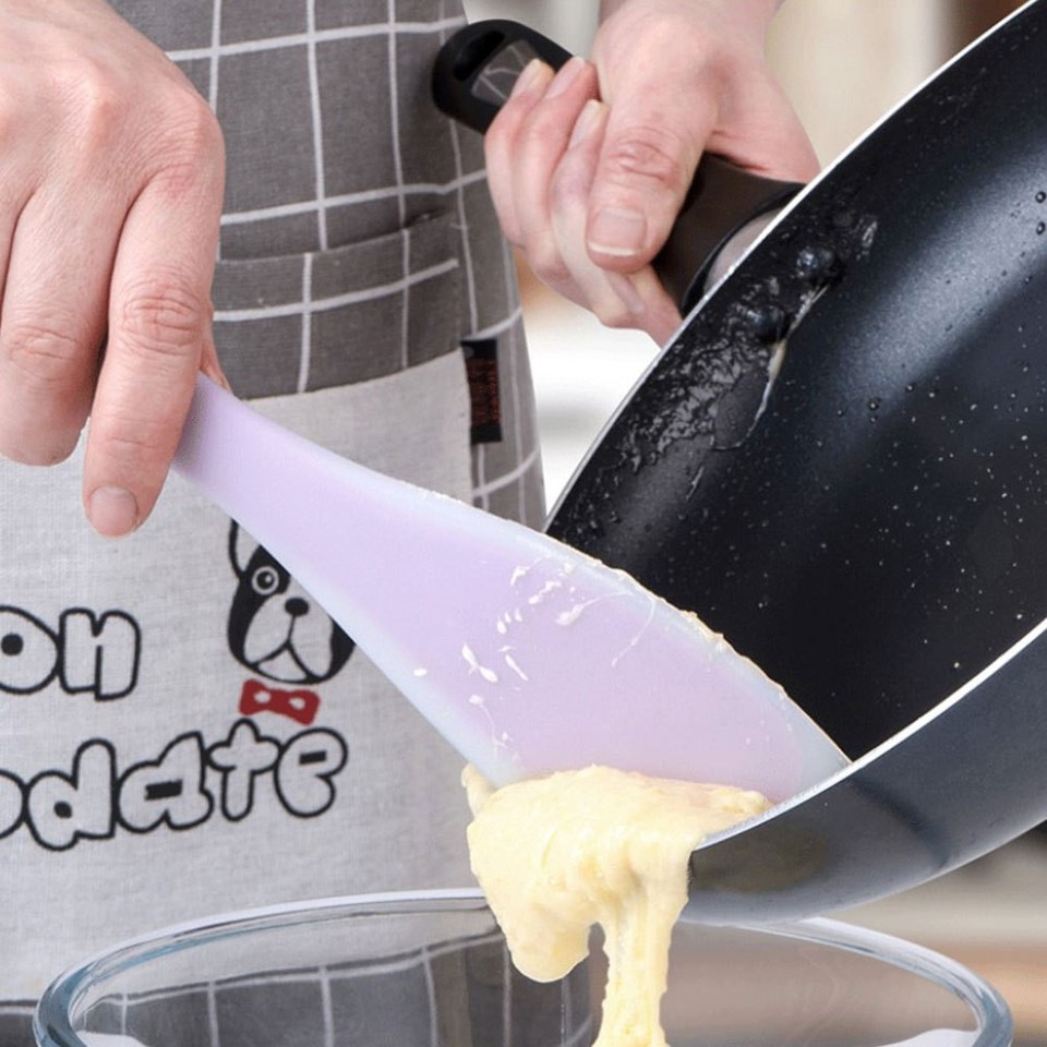 2 Pcs Silicone Cooking Utensils Wear-resistant Baking Spatulas Scraper ...