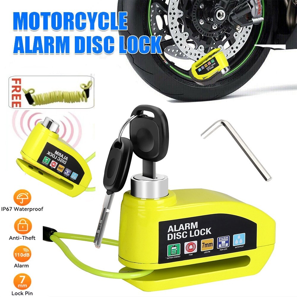 Disc Brake Lock Motorcycle Alarm Sound Anti-Theft Bike Motorcycle Wheel ...