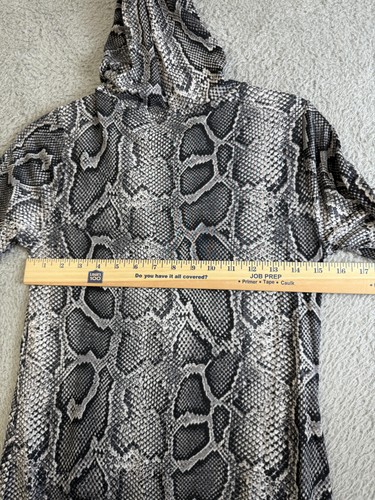 Michael Michael Kors Dress Womens XS Gray Snake Print Hooded Logo Short ...
