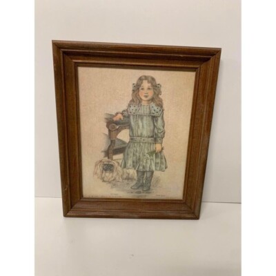 Vintage Robert Gentry 1986 “Party Dress” Lithograph Wood Framed Wall ...