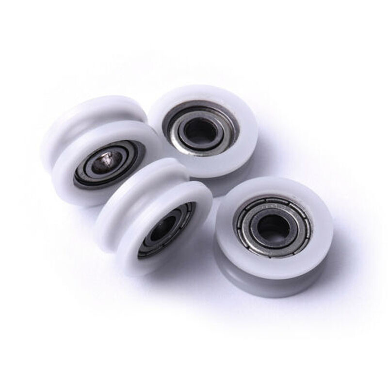 U/V Grooved Nylon Pulley Wheels Roller Rope Ball Bearing Wire Guide ...