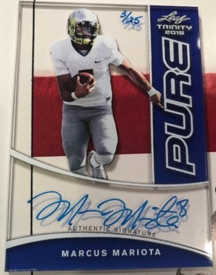 2015 Leaf Trinity Pure Clear Marcus Mariota AUTO Blue #3/25 Rookie RC ...