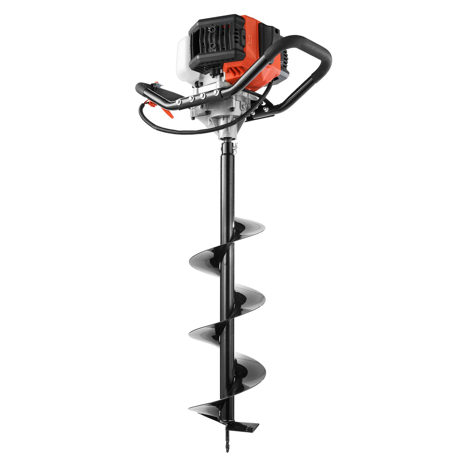 Post Hole Digger 43cc 1250W Gas Powered Earth Auger 8" Drill Bit Heavy ...