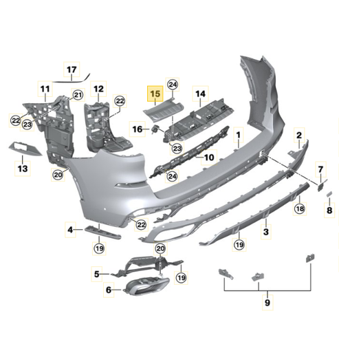 NEW GENUINE BMW X5 SERIES G05 REAR BUMPER SUPPORT LEFT SIDE N/S ...