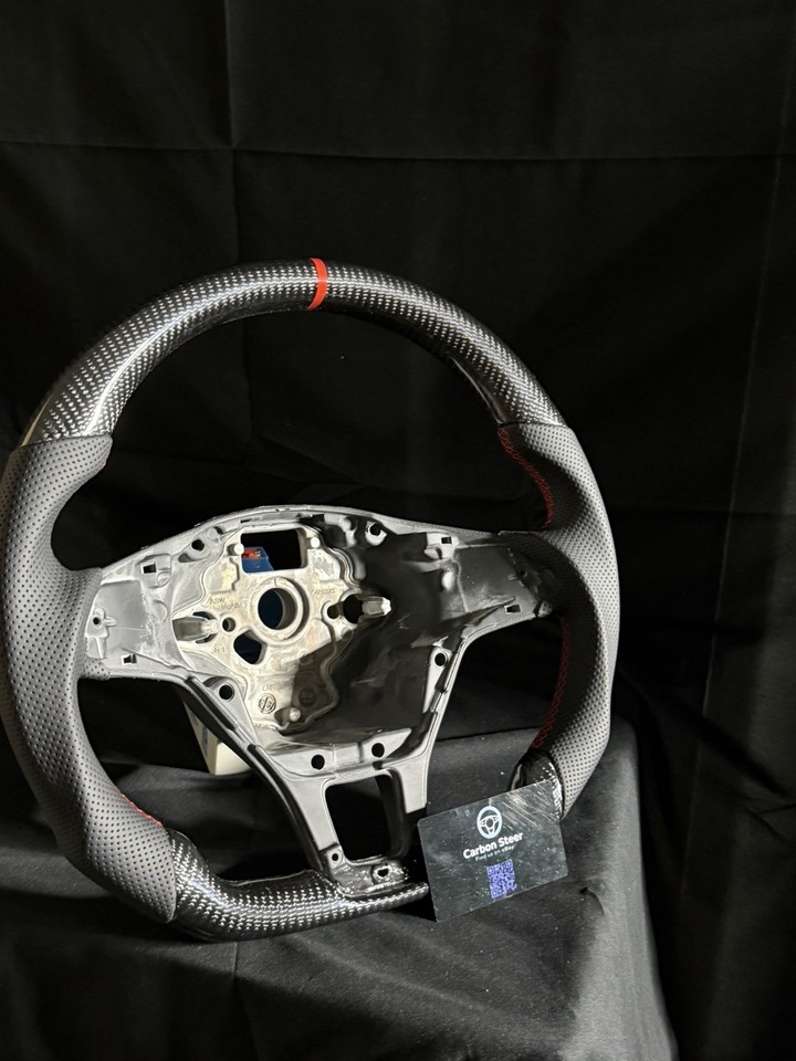VW GOLF MK7 Transporter CARBON STEERING WHEEL Caddy T6 Crafter RED ...