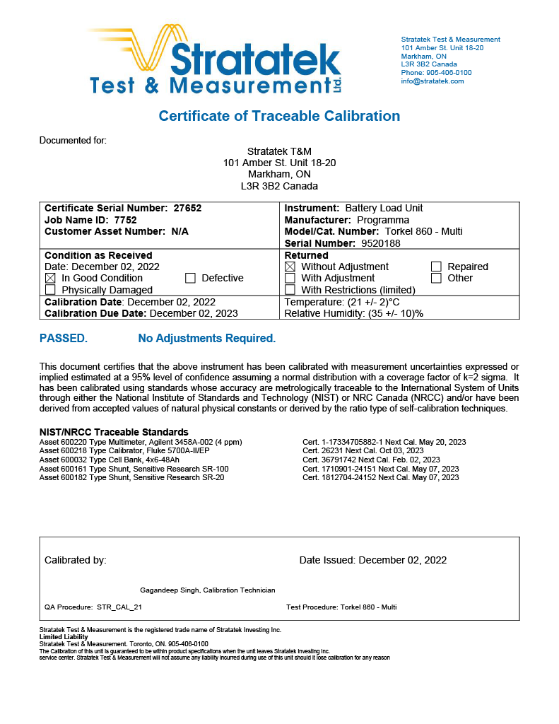 Programma TORKEL 860 Multi Battery Load Unit Megger Battery Test NIST ...