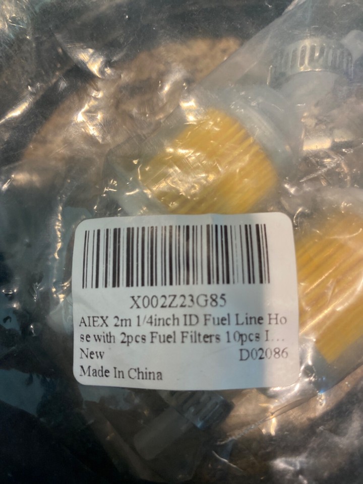 2M 1/4" ID Motorcycle Gas Fuel Line Tubing + 10Pcs Hose Clamps with ...