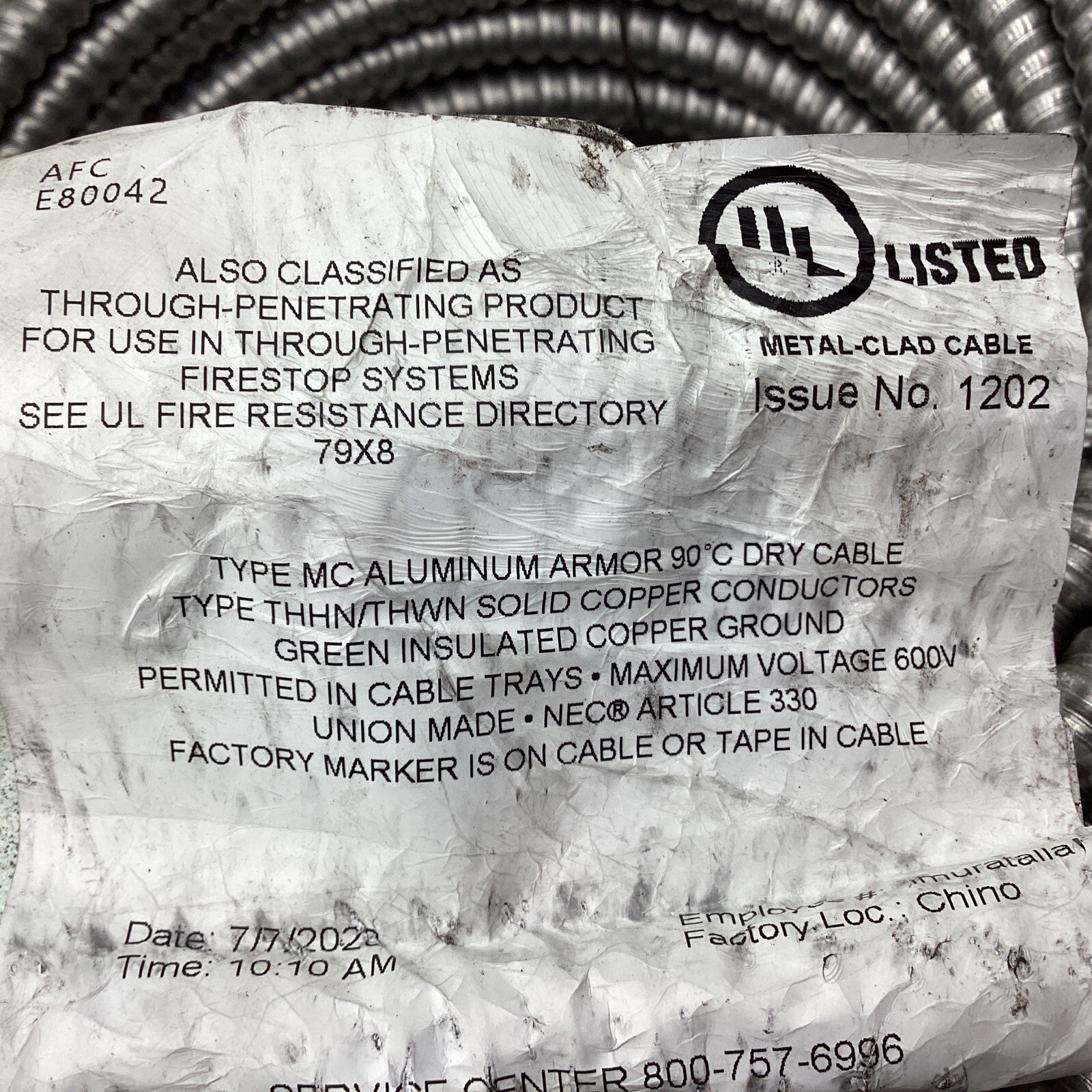 AFC 250 ft. MC Lite Cable - 2108-42-00 for sale online | eBay