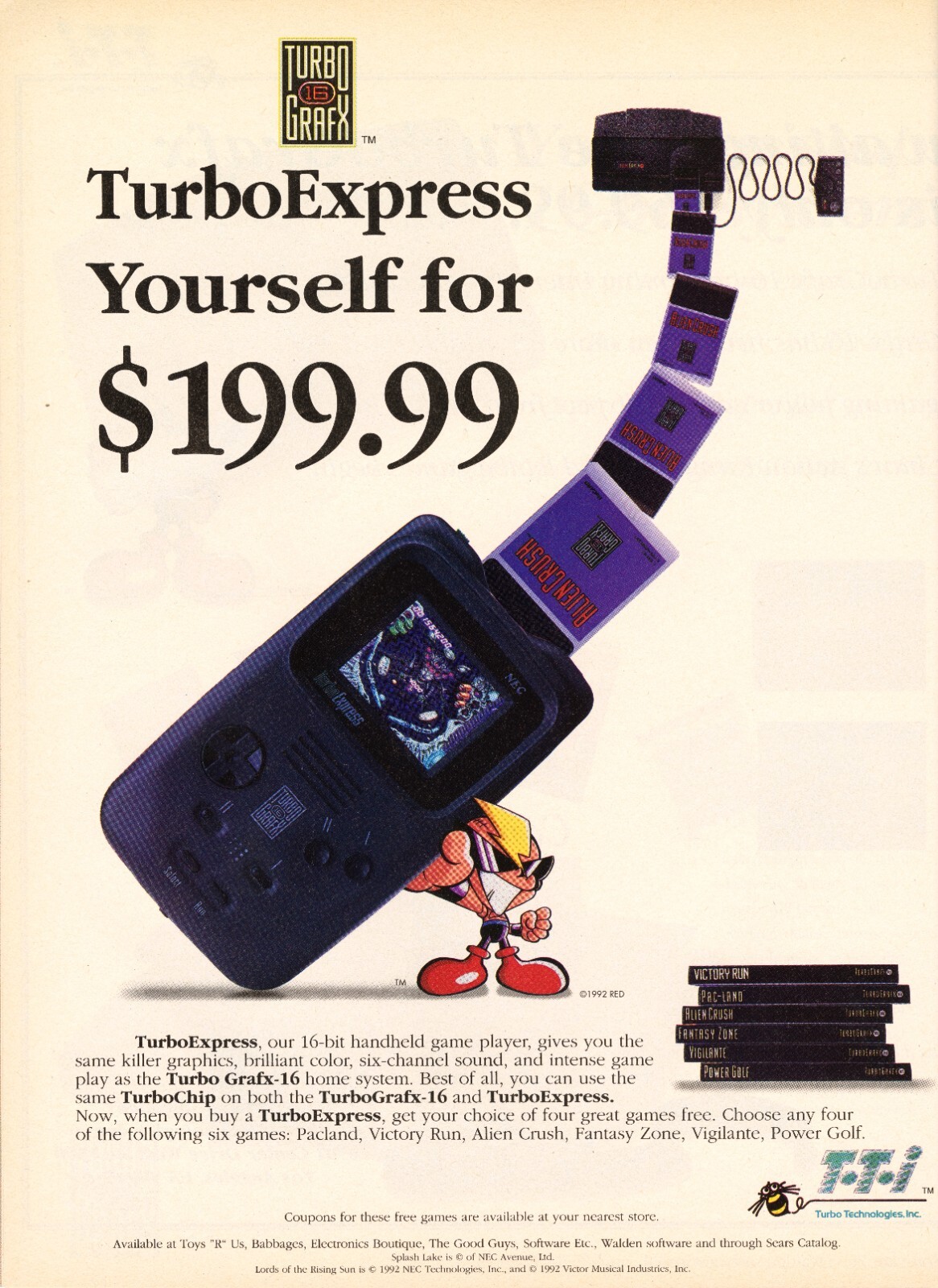 NEC Turbo Express Handheld system Console TurboGrafx Promo Ad Art Print ...