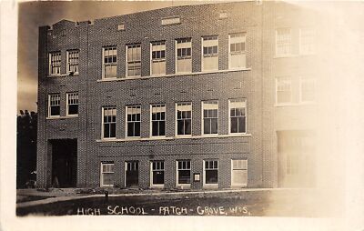 J70/ Patch Grove Wisconsin RPPC Postcard c1910 High School Building 419 ...