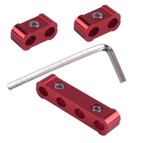 3Pcs Red Aluminum Engine Spark Plug Wire Separator Divider Organizer ...