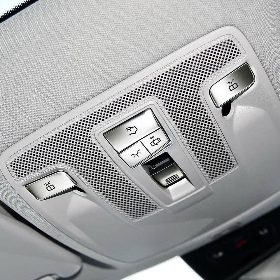5pcs Silver Roof Reading Lamp Button Patch for Mercedes For GLA 2015 ...