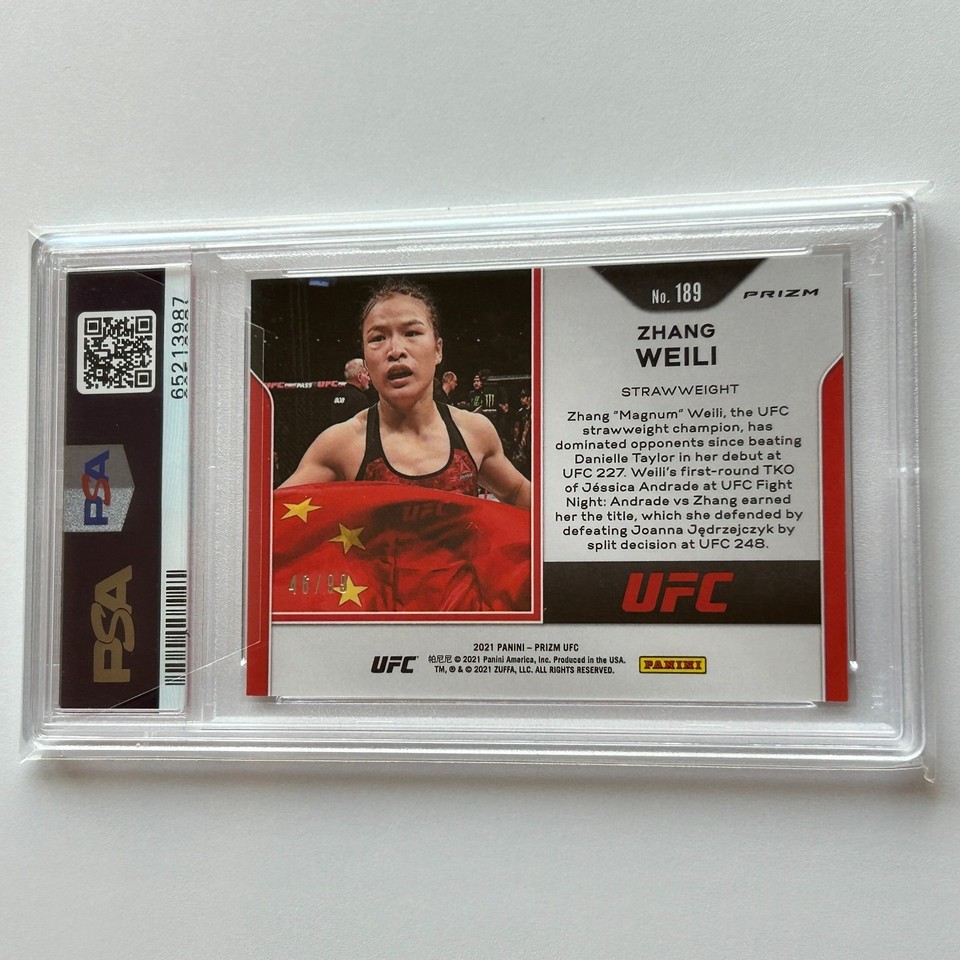 Zhang Weili 2021 Panini Prizm UFC Premium Box Scope Prizm Card 46/99 ...