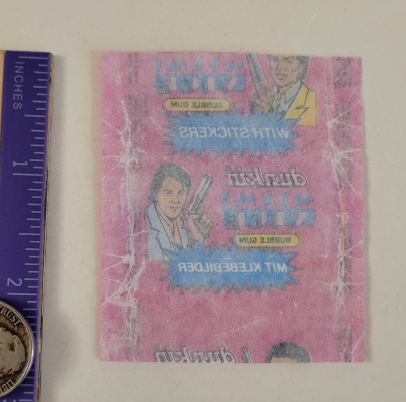 1987 MIAMI VICE Spain WAX PACK CARD WRAPPER Dunkin / DON JOHNSON ...