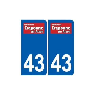 43 Craponne sur Arzon logo autocollant plaque immatriculation ville | eBay