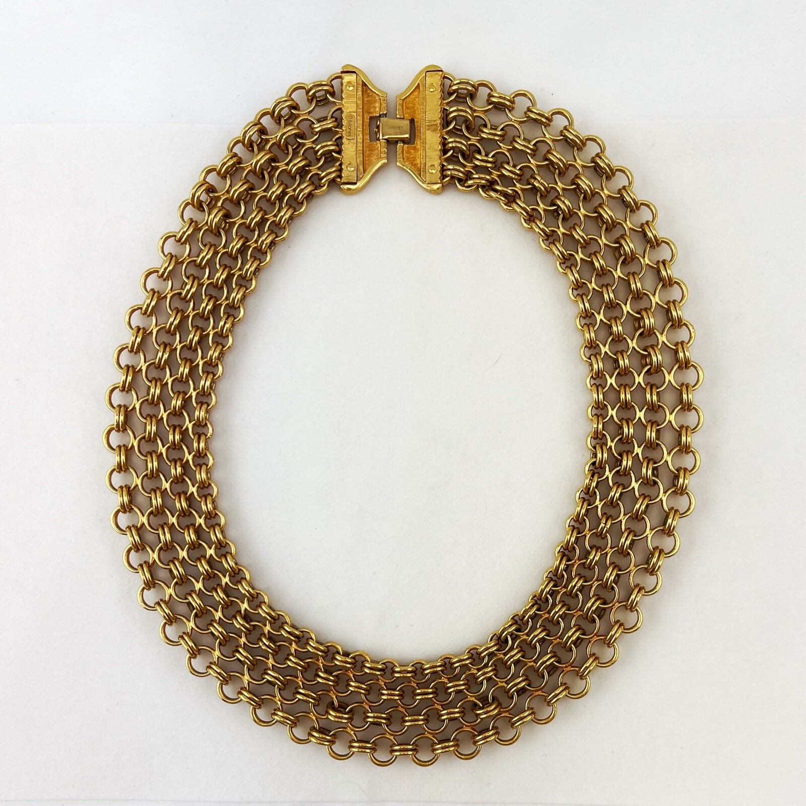 Vintage Monet Gold Tone Egyptian Revival Chainmail Ch… - Gem