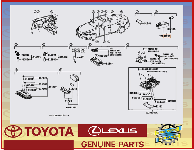 81230-30200 Toyota Lamp ASSY Courtesy 8123030200 Genuine OEM Part for ...