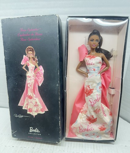 Vtg Barbie Collector Pink Label Rose Splendor African American Doll ...
