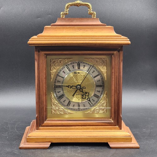 Rolens Mantel Clock Walnut New Quartz Movement 4 Chime Choices Glass ...