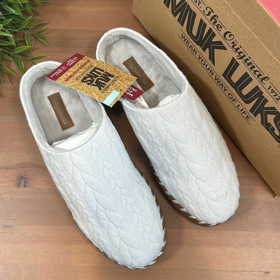 Muk Luks Long Island Cable Knit Mules Size 9 | eBay