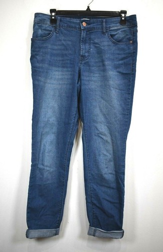 Old Navy Womens Medium Washed Super Skinny Folded Cuff Denim Blue Capri ...