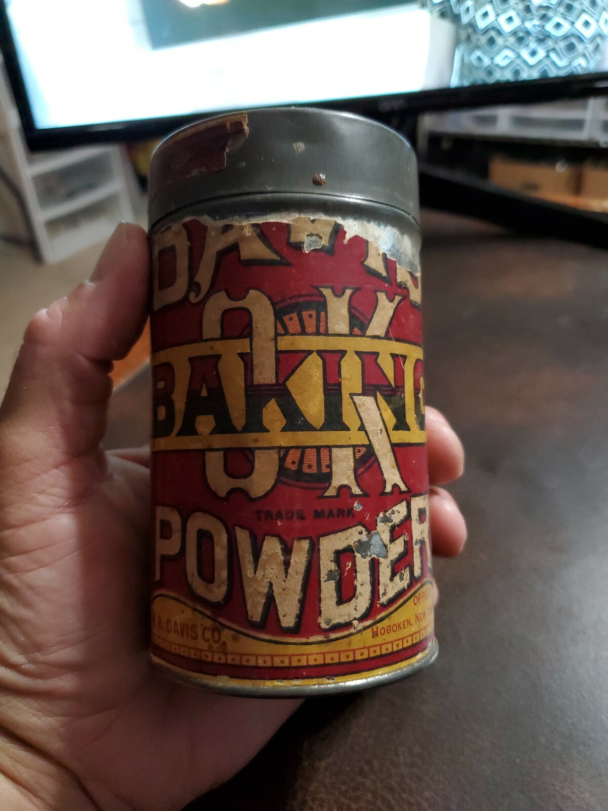 Vintage Davis Baking Powder Tin Can Container Paper Label | eBay