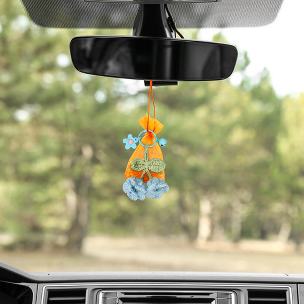 Hand Knitted Universal Home Cute Bellflower Car Pendant Charm Hanging ...