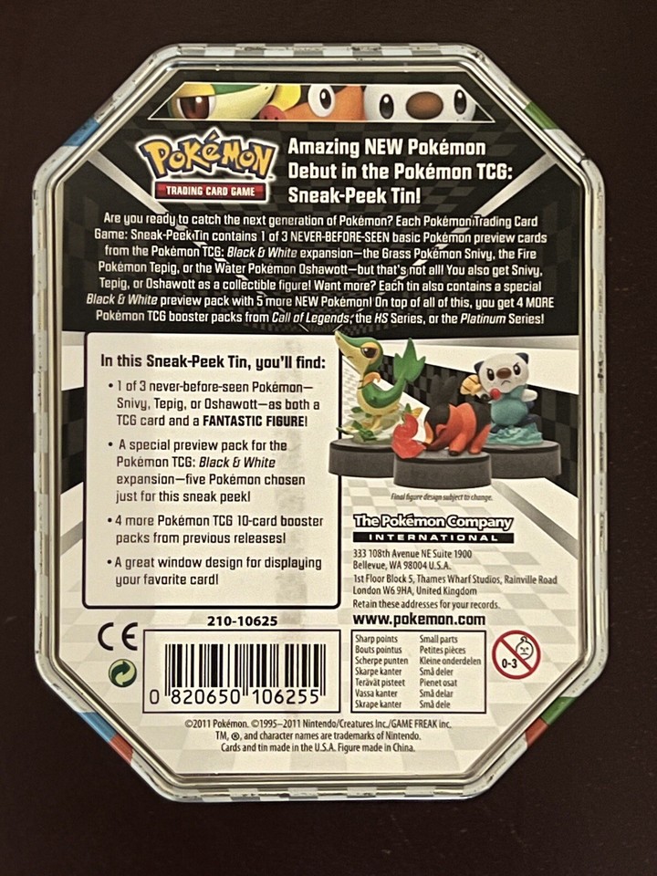 2011 Pokémon Black & White TCG Tin - Snivy Card Tin Only | eBay