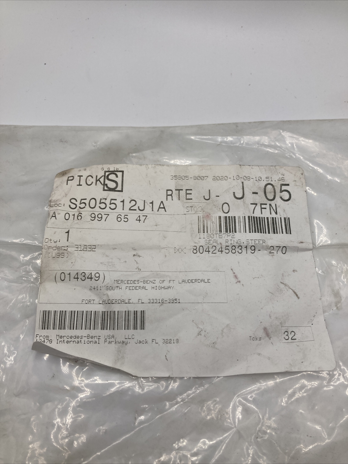 Genuine Mercedes-Benz Seal Ring Steer Ger VLRUB 0169976547 OEM for sale ...