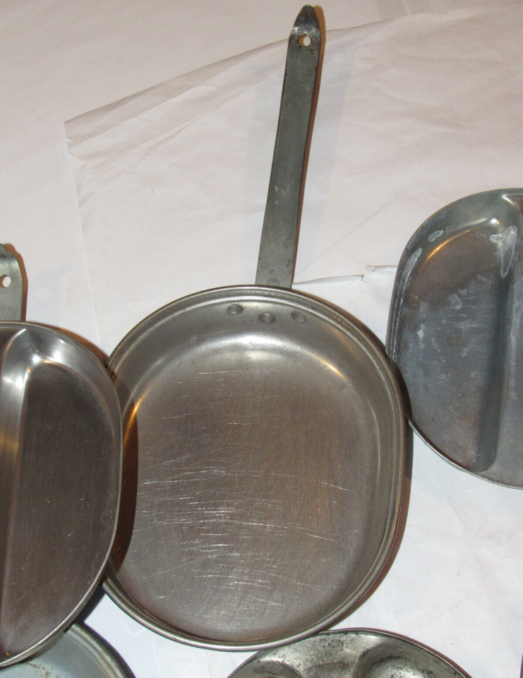 3 US ARMY WWII MESS KITS! 1942 LEYSE & 2 1943 M.A/E.A! PANS & PLATE, NO ...