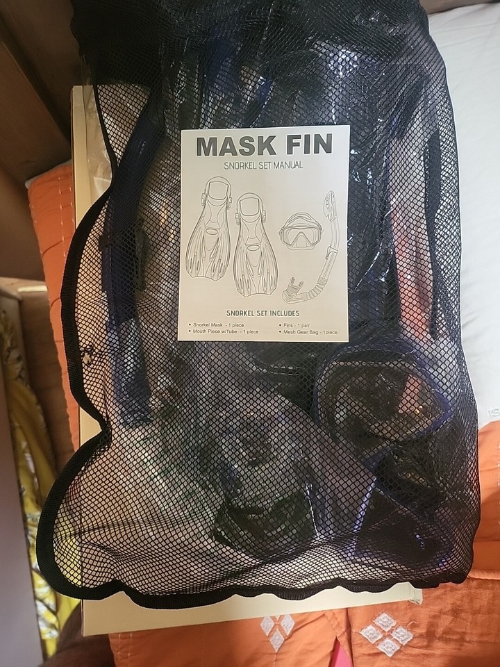 ZEEPORTE Mask Fin Snorkel Set, Travel Adult Size Snorkeling Gear Small ...