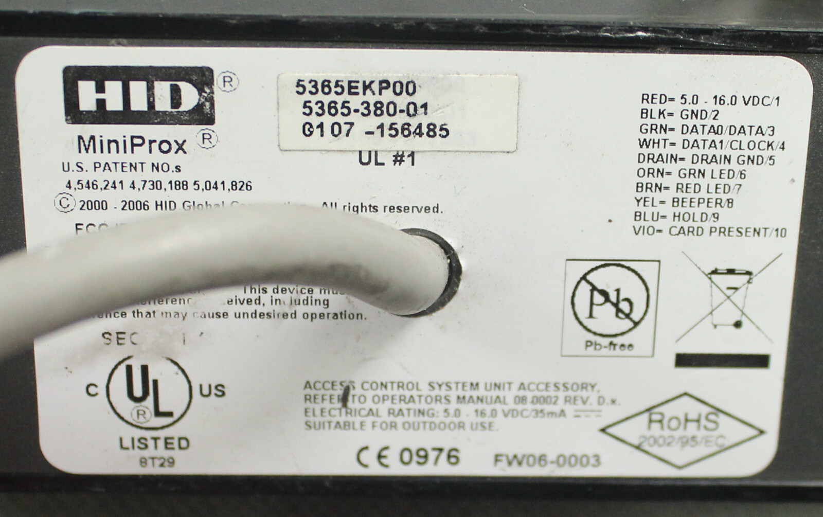 HID 5365EKP00 Proximity Reader for sale online | eBay