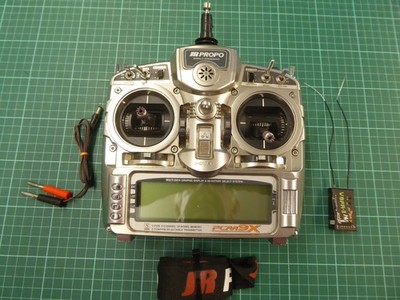 JR PCM 9X Tx with FRSky 2.4Ghz telemetry transmit module and 8 channel ...