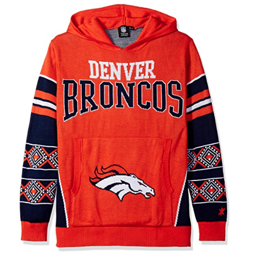 NFL Denver Broncos Adult Hooded Sweater 2XL NWT Football Gift Fan Warm ...