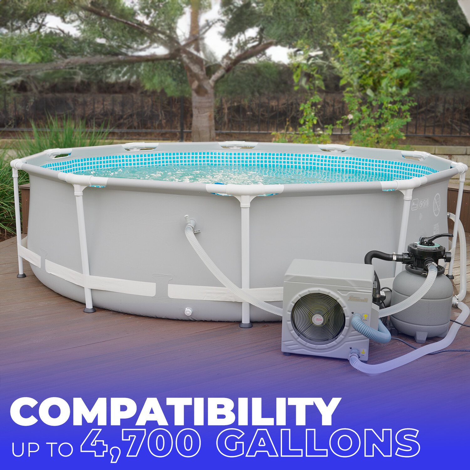 Above Ground Heat Pump Swimming Pool Heater up to 4700 Gallons 14500 ...