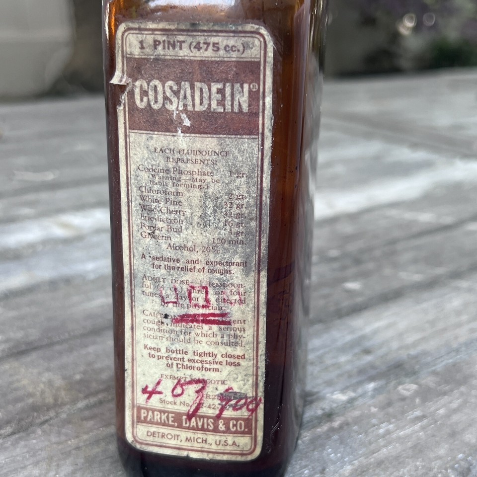 Vintage Parke Davis Cosadein Codeine Amber Pharmacy Bottle , EMPTY | eBay
