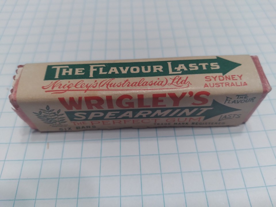 Vtg 1920's Australian Chewing Gum Wrapper Full 6 Sticks Pack Wrigley's ...