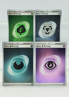 Pokemon TCG - Basic Grass Metal Darkness Psychic Energy (Cosmos Holo ...