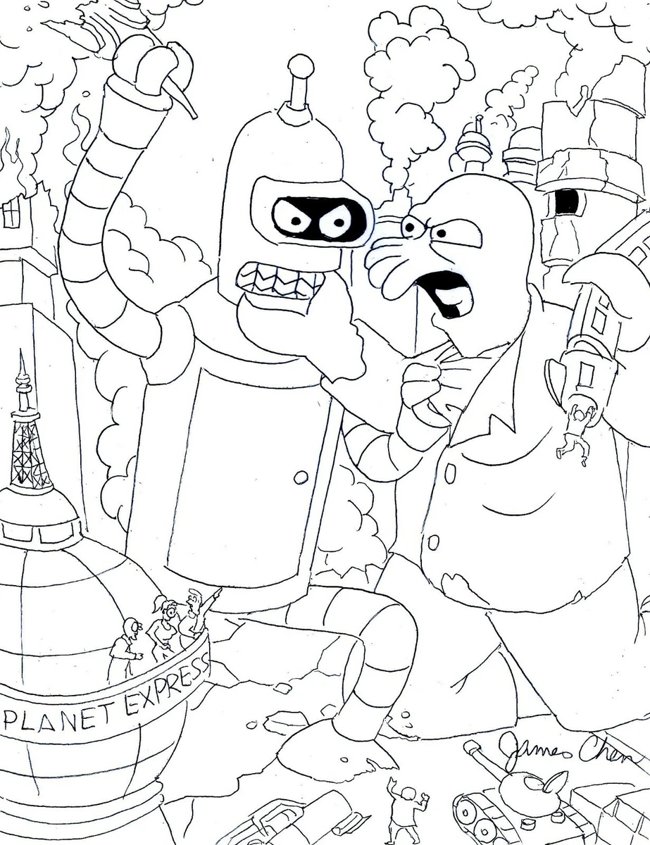 Bender Coloring Page All
