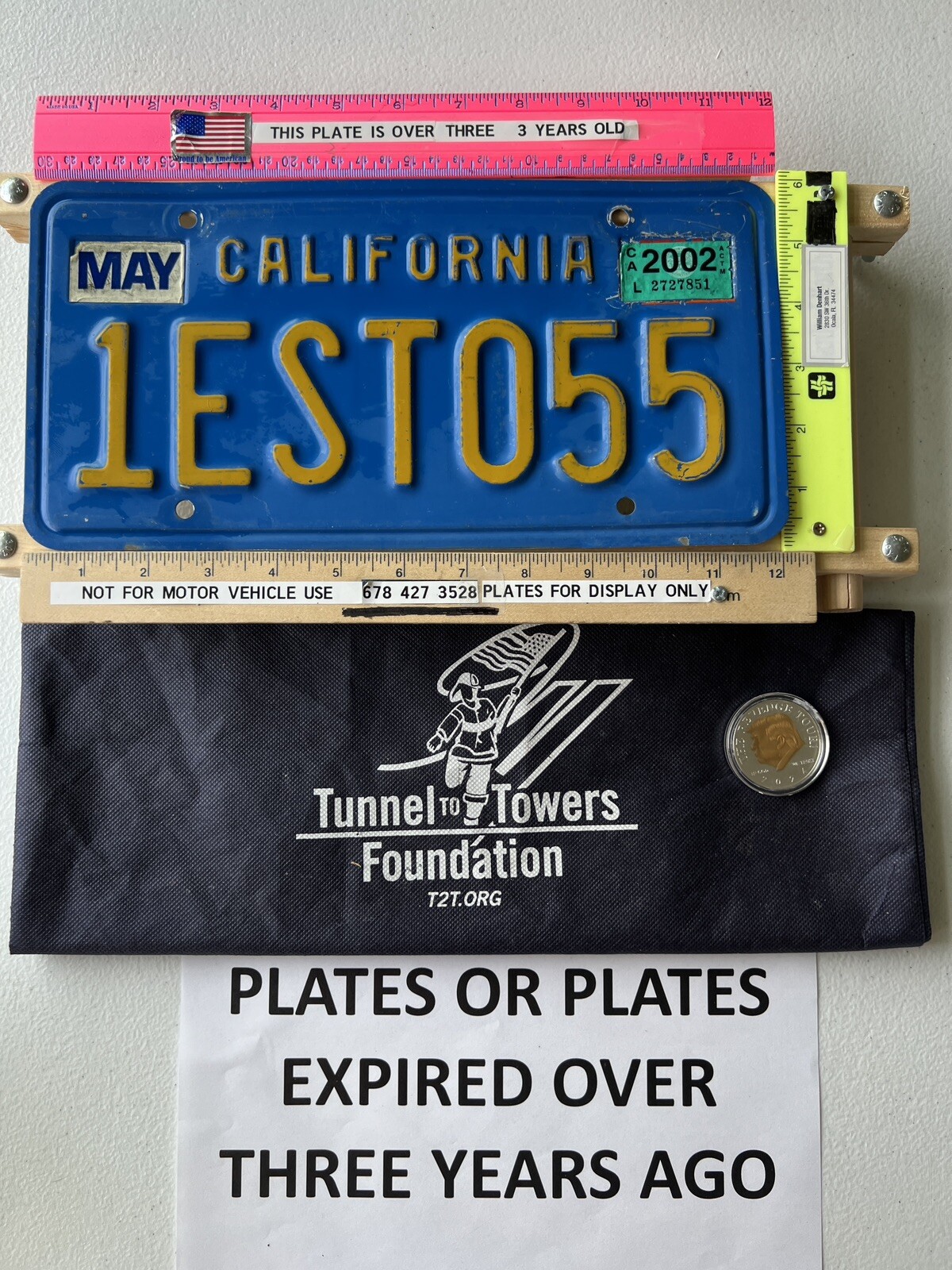 California Blue And Gold Vintage License Plate Sale AIDS TunneltoTowers ...