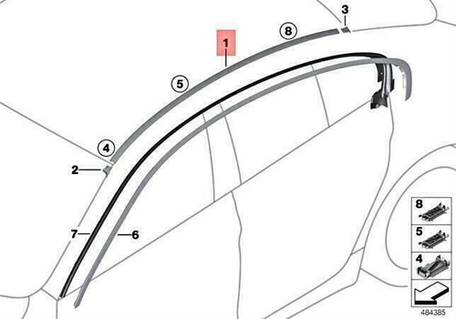 BMW ALPINA M6 B6 F06 640D ROOF MOULDING PRIME COATED LEFT 51137327969 ...